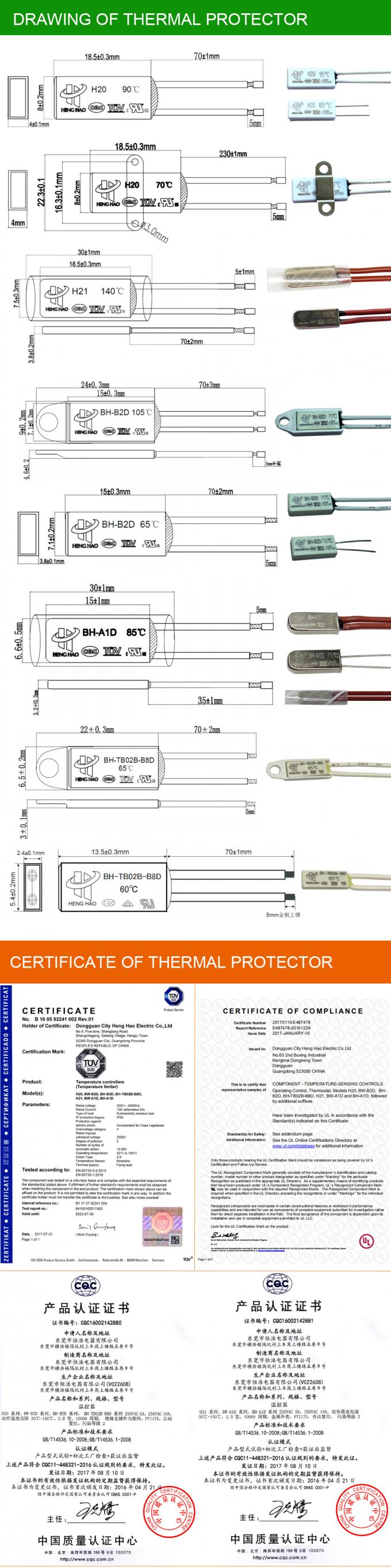 BR-B2D BR-A2D Bimetallic Thermostat BR-A7D Thermal Protector BR-B7D ...